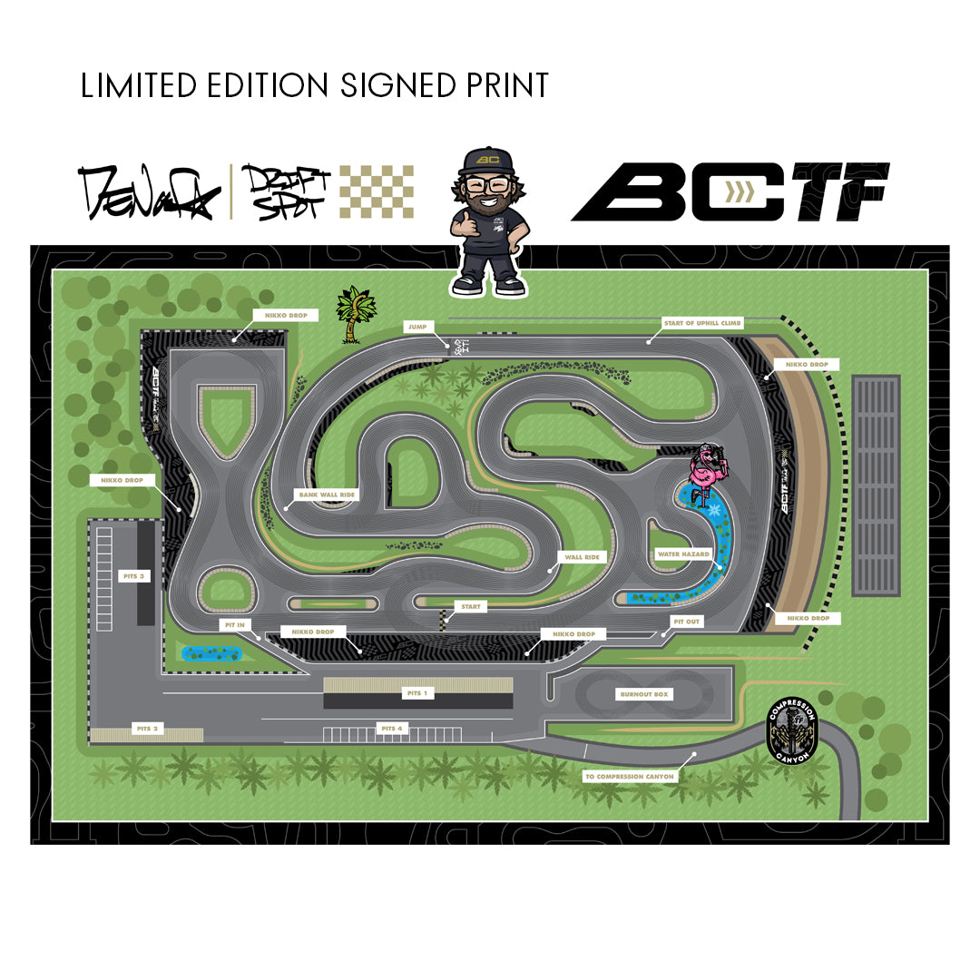 BCTF “Denofa’s Drift Spot” Signed Track Map Poster – BC Racing